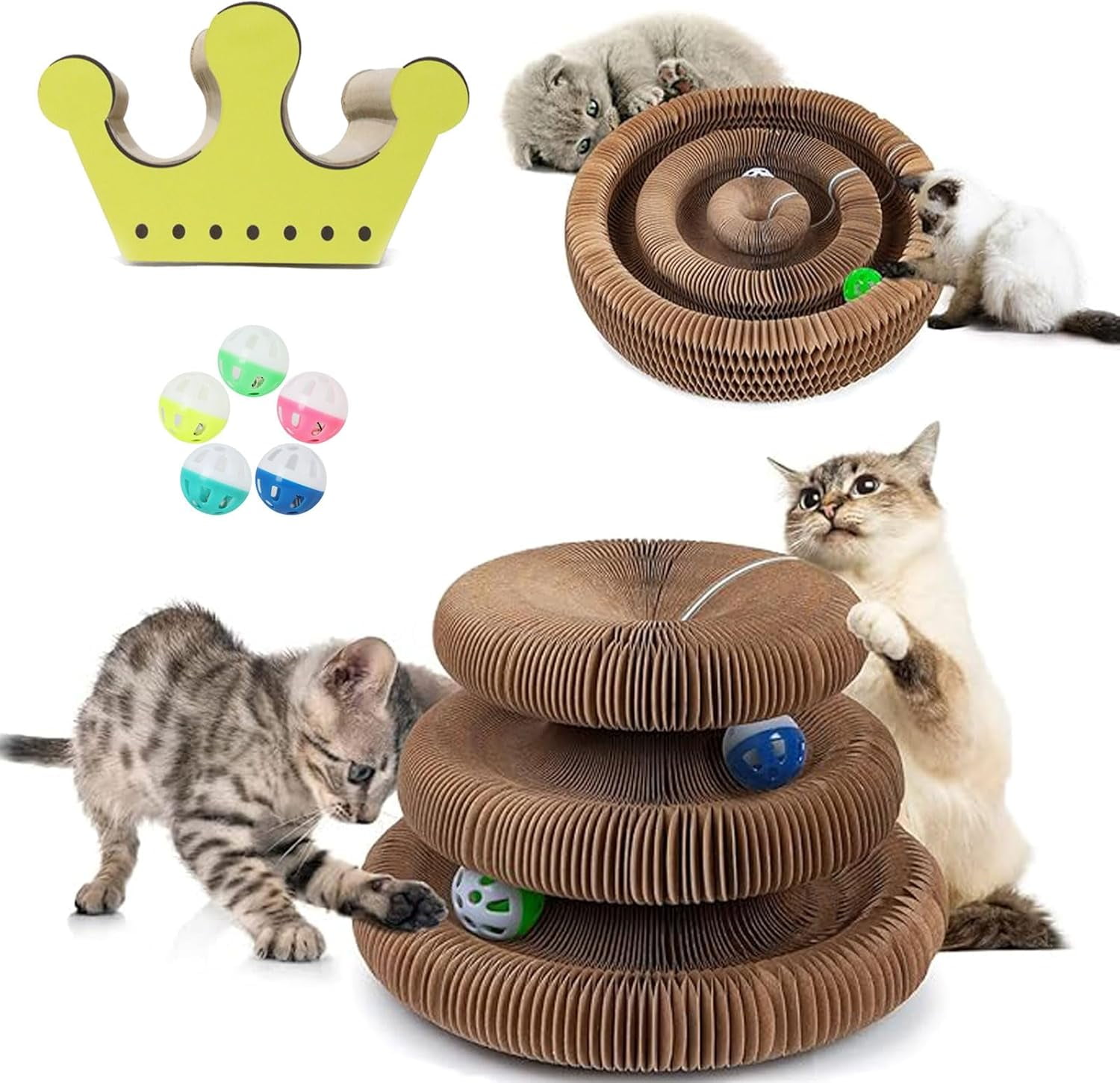 Kitty Kurlz Cat Toy, Kitty Curls Marlene, Cardboard Cat Toy, Foldable ...