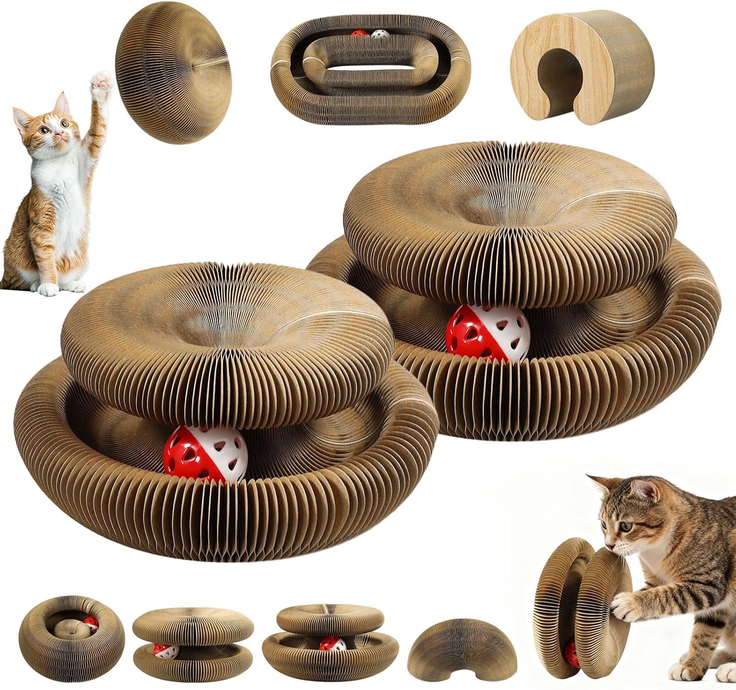 Kitty Kurlz Cat Toy, Magic Organ Cat Interactive Scratcher Cardboard ...