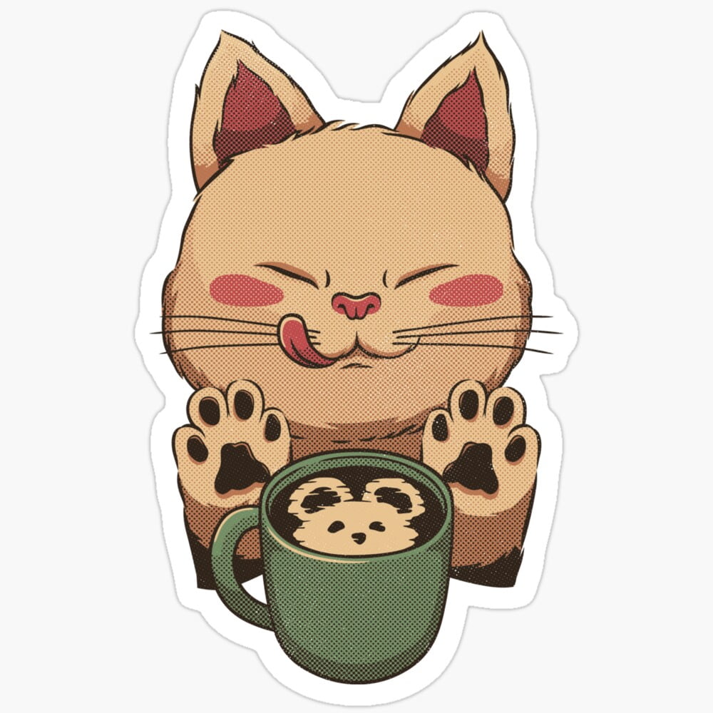 Kitty Latte Little Mouse Sticker Phone Decal Water Bottle Stickers Car ...