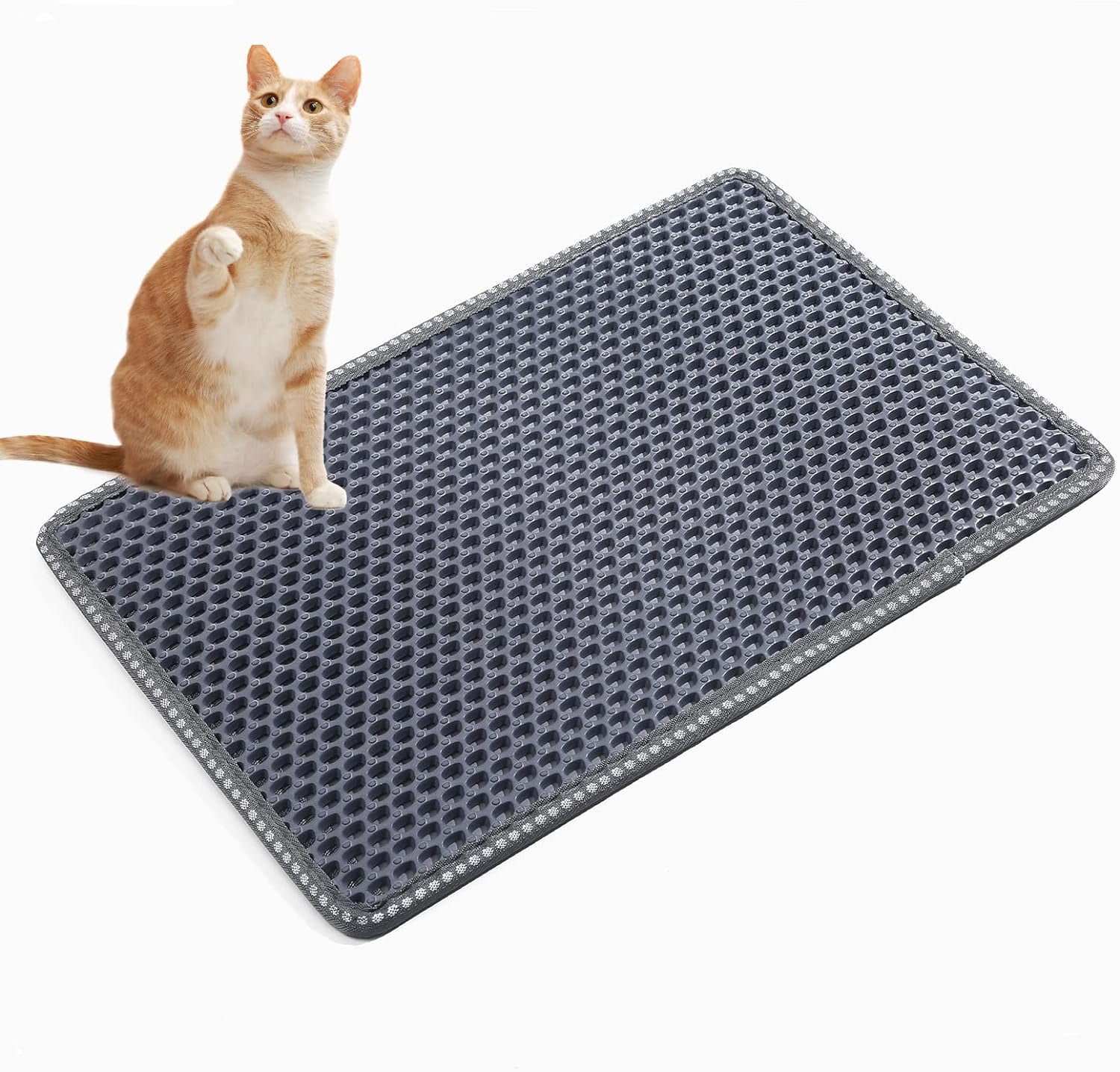 Kitty Litter Trapping Mat, Double Layer Mats with MiLi Shape Scratching ...