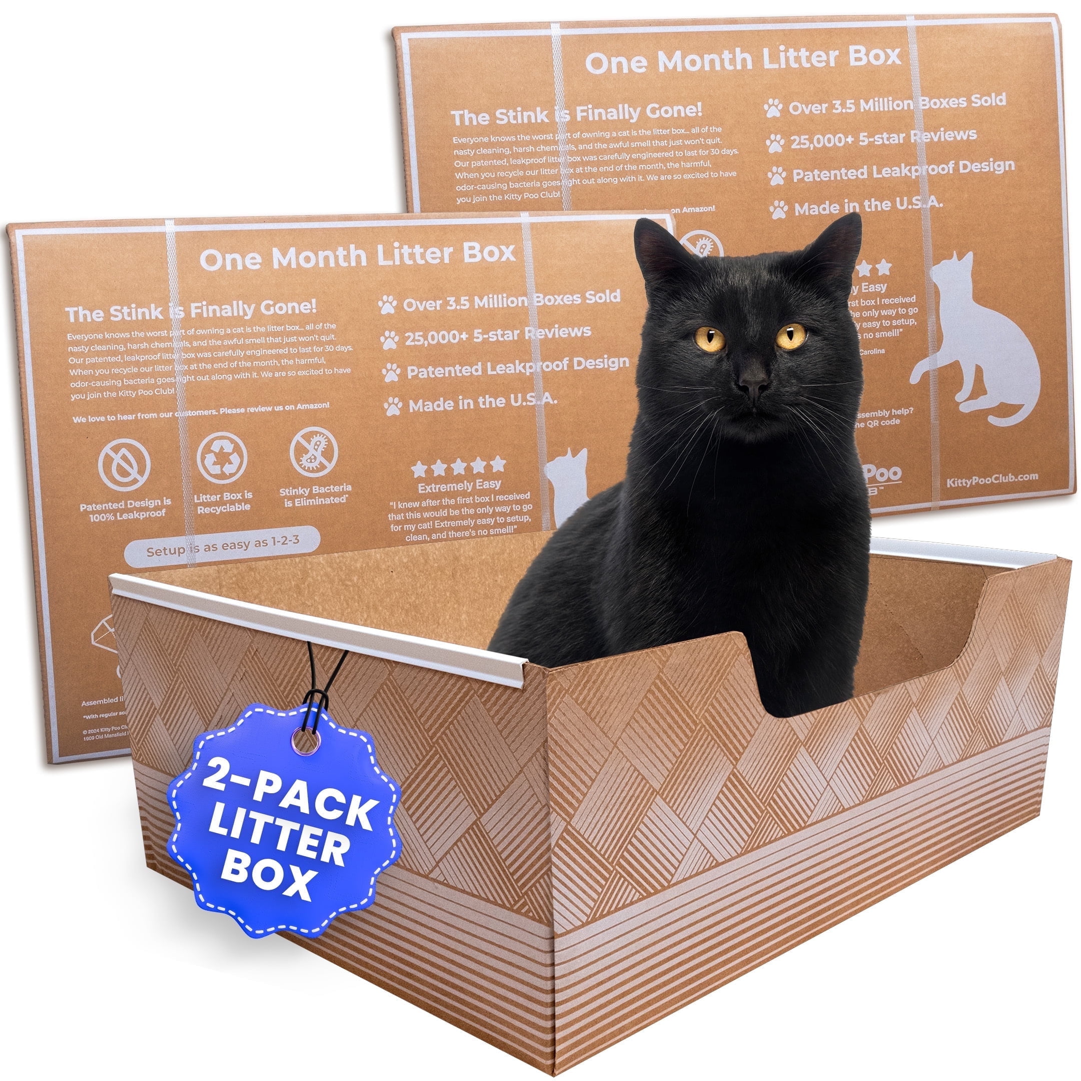 Kitty Poo Club Disposable Litter Box Twin Pack Made in The USA ...