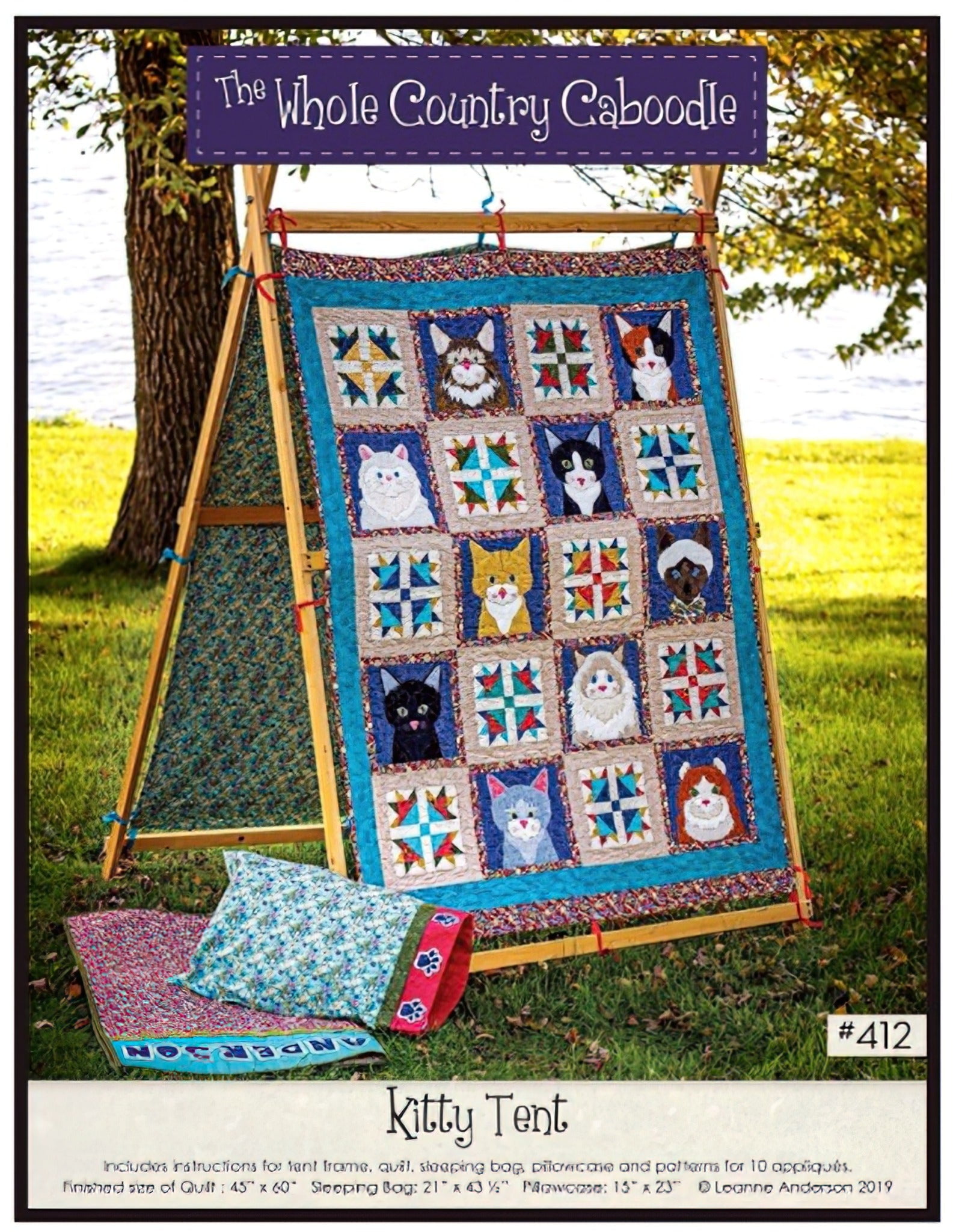 Kitty Tent Quilt Pattern by The Whole Country Caboodle - Walmart.com