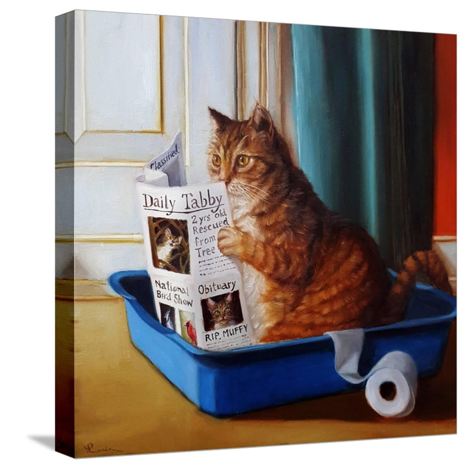 Art.com Kitty Throne Stretched Canvas Print Wall Art by Lucia Heffernan ...