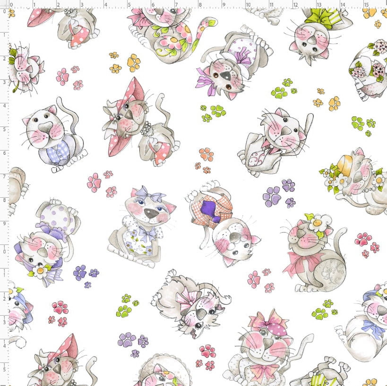 Kitty Toss Fabric Yard - Walmart.com