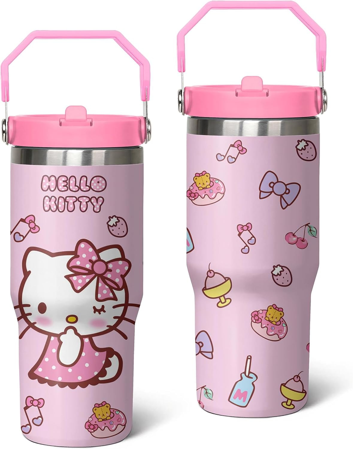 Kitty Tumbler for Adults Water Bottle 30 Oz Tumbler with Handle and ...