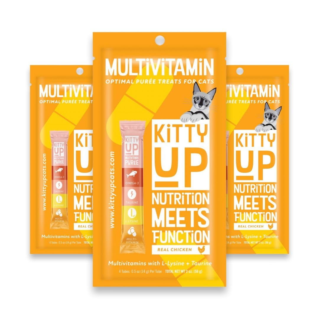 Kitty Up - Lickable Cat Treat Pouches for Indoor Cats - All Natural ...