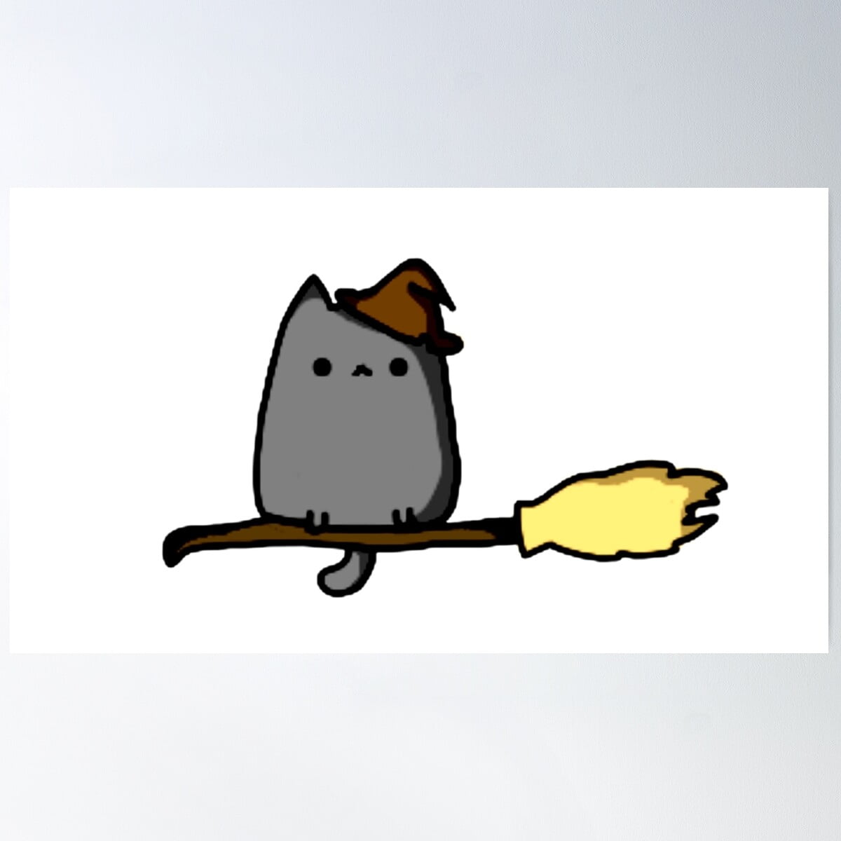 Kitty Witch On A Broom Poster Wall Art, Modern Wall Decor For Living ...