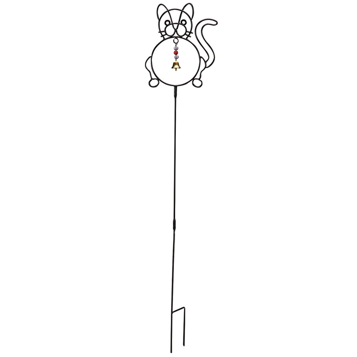 Kitty Yard Stake with Bell, Easy 3 Piece Assembly, Decorative Metal ...