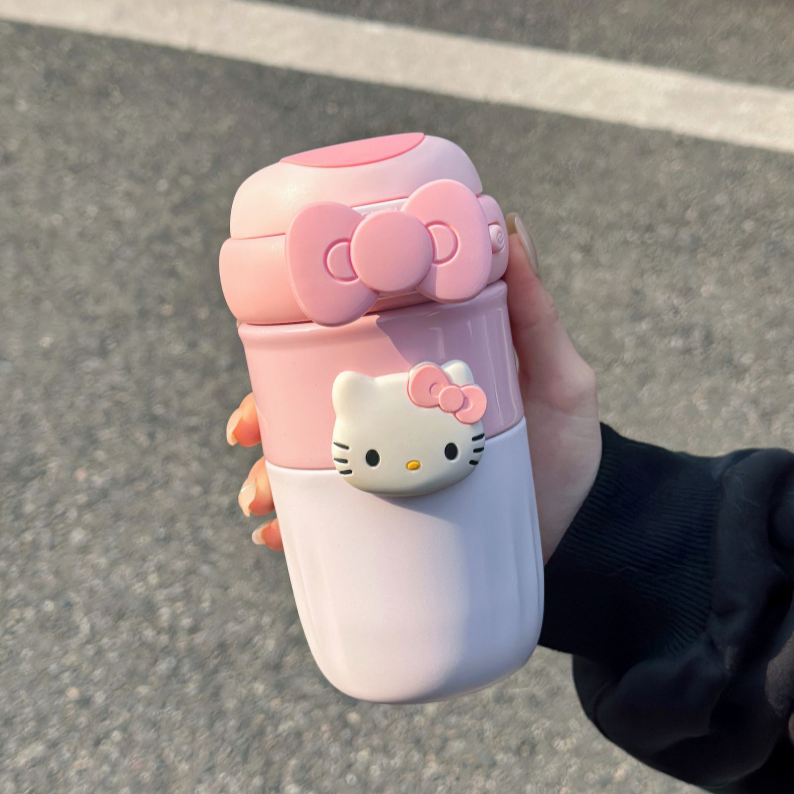 Kitty cat thermos cup 316 stainless steel coffee cup tea separation ...