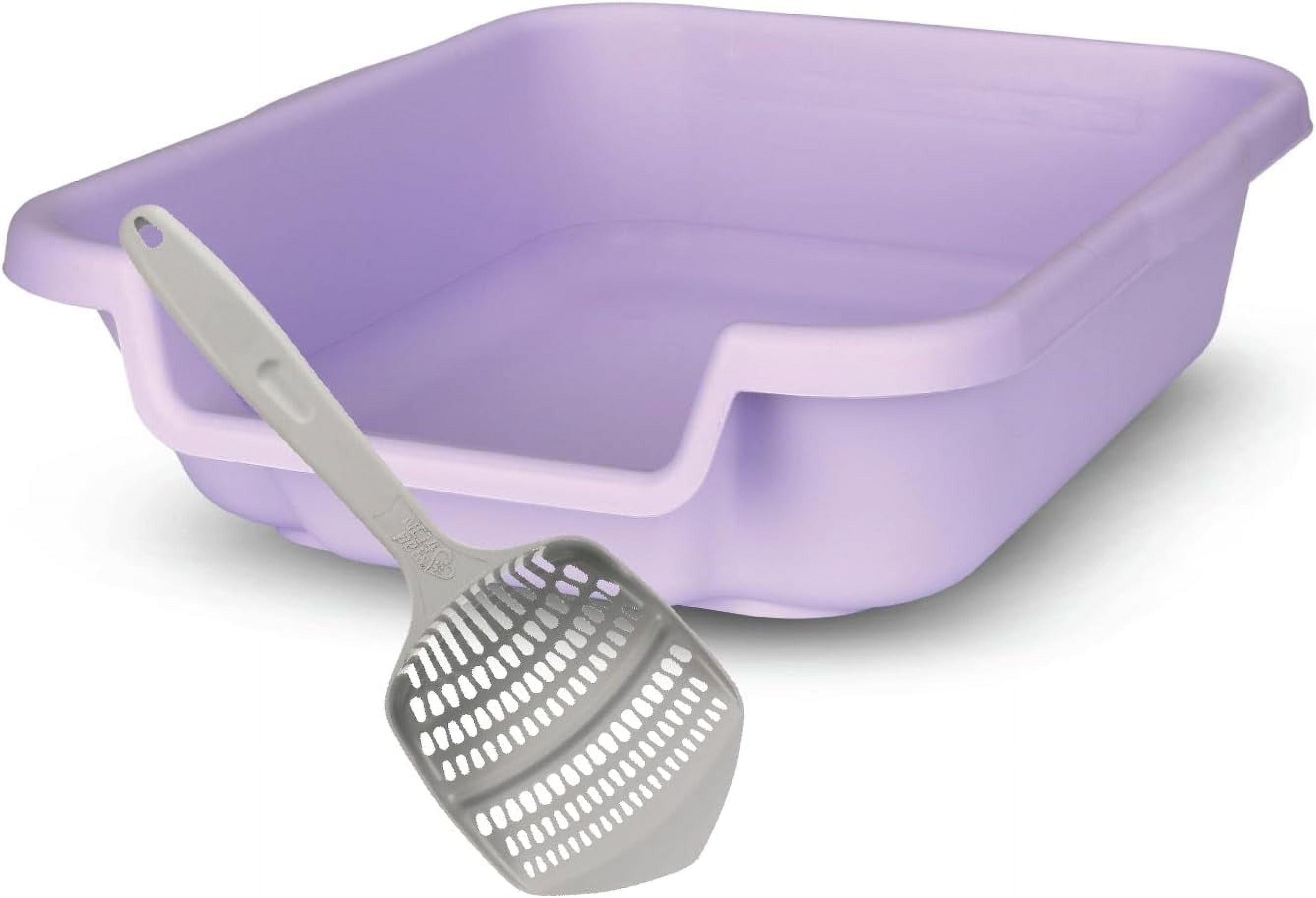 KittyGoHere Senior Cat Litter Box 1 Pack, Large Blue Low Entrance Kitty ...