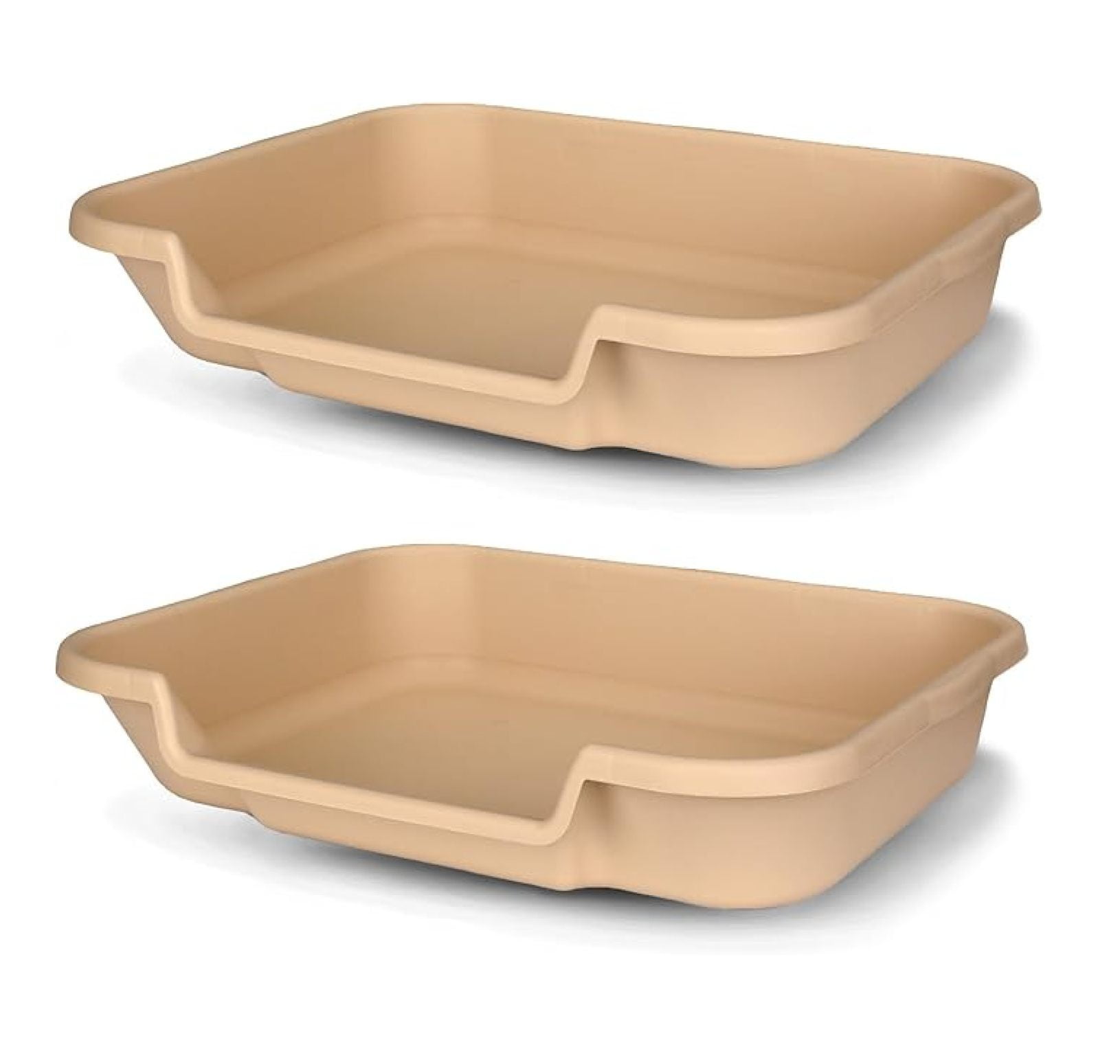 KittyGoHere Senior Cat Litter Box 2 Pack, Large Beach Sand Low Entrance ...