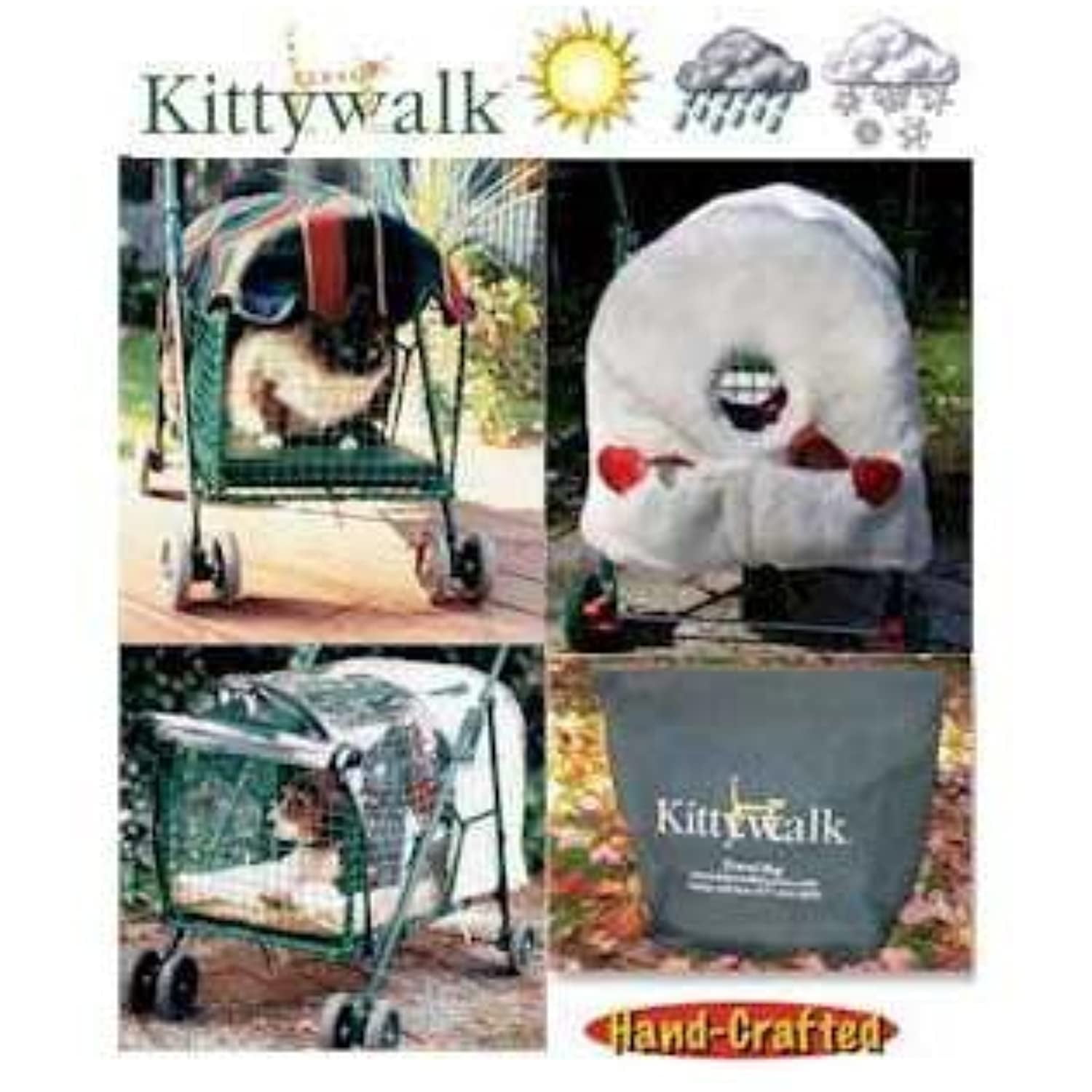 Kittywalk SUV 4-Wheeled All-Weather Pet Stroller with Rain Cover, Faux ...
