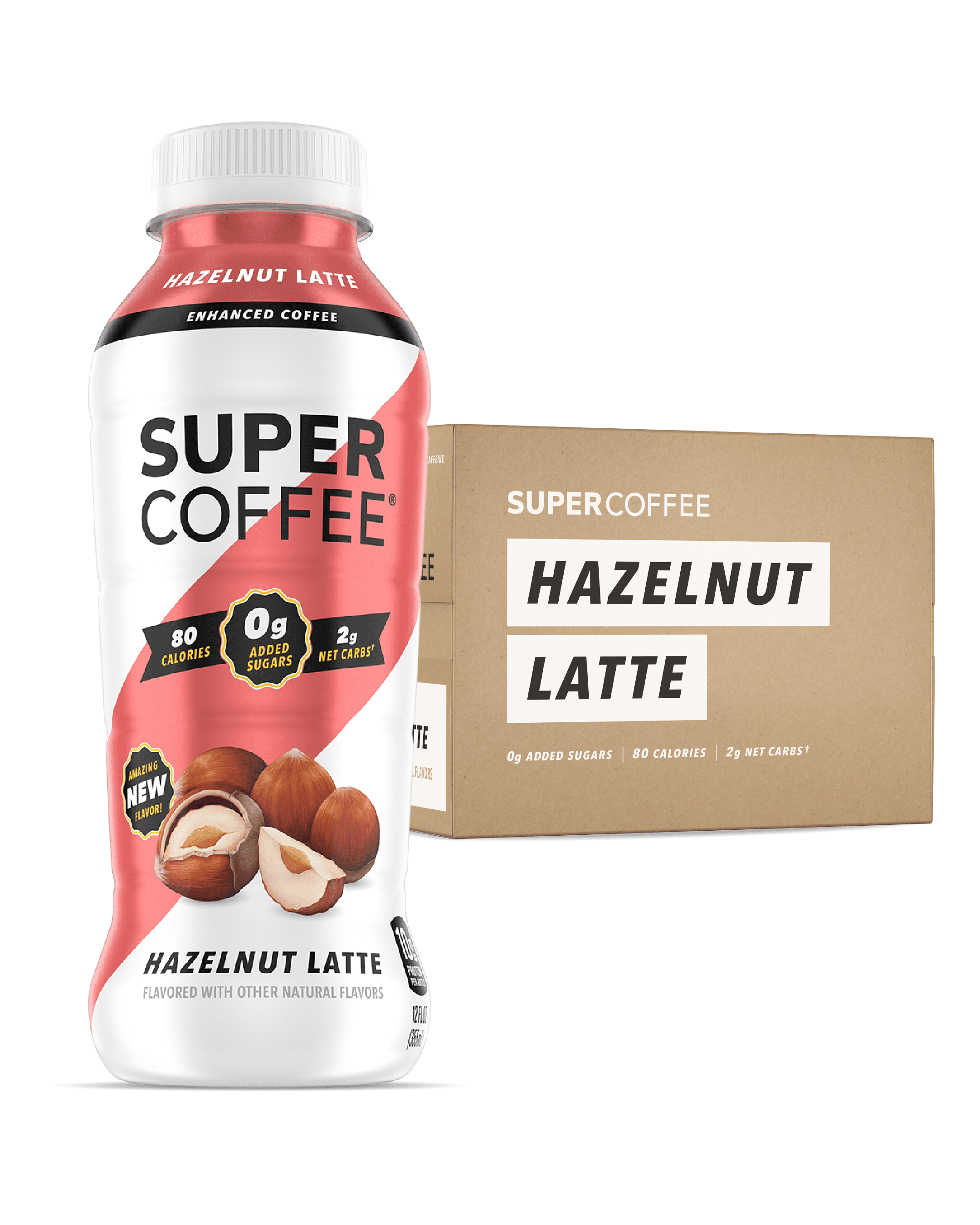 Super Coffee Hazelnut Protein Iced Coffee, 12 Pack, 10g Protein, Keto ...