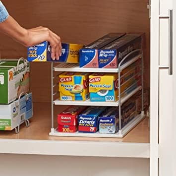 Kitwe Storage Bag Rack Foil Wrap Organizer for Cabinet Kitchen Wrap ...