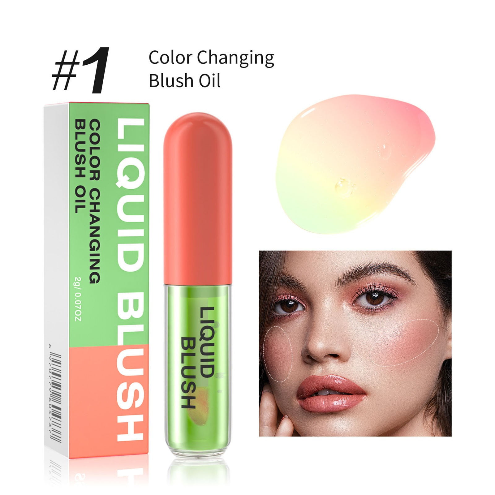 Kiuxbfg Blush Color Changing Oil Green Liquid Oil For Cheeks Natural ...