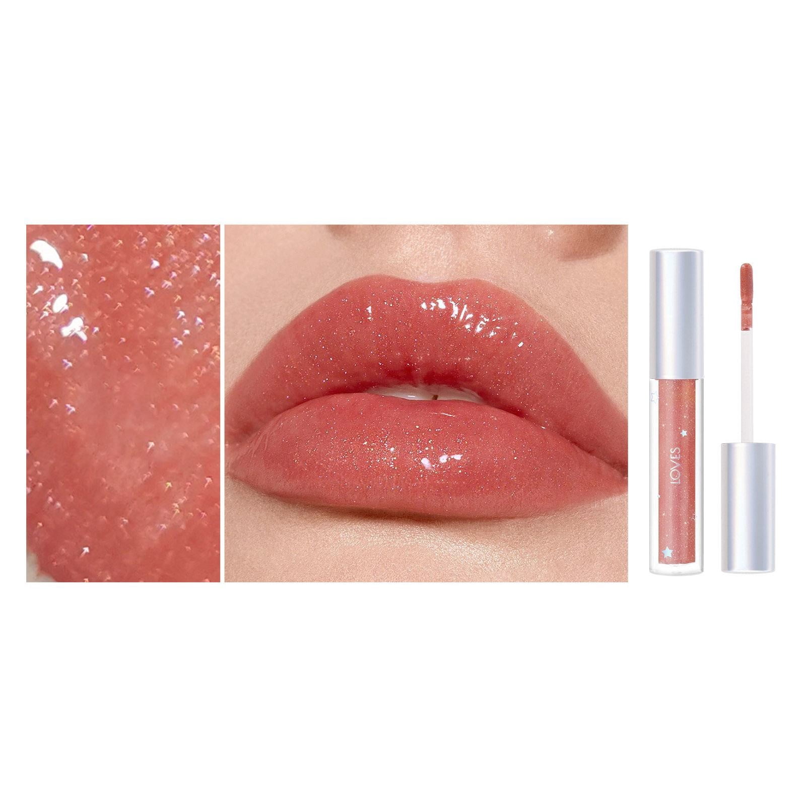 Kiuxbfg Lipstick Gloss Lip Gloss Glass Jelly Round Tube Pearl Gloss Lip ...