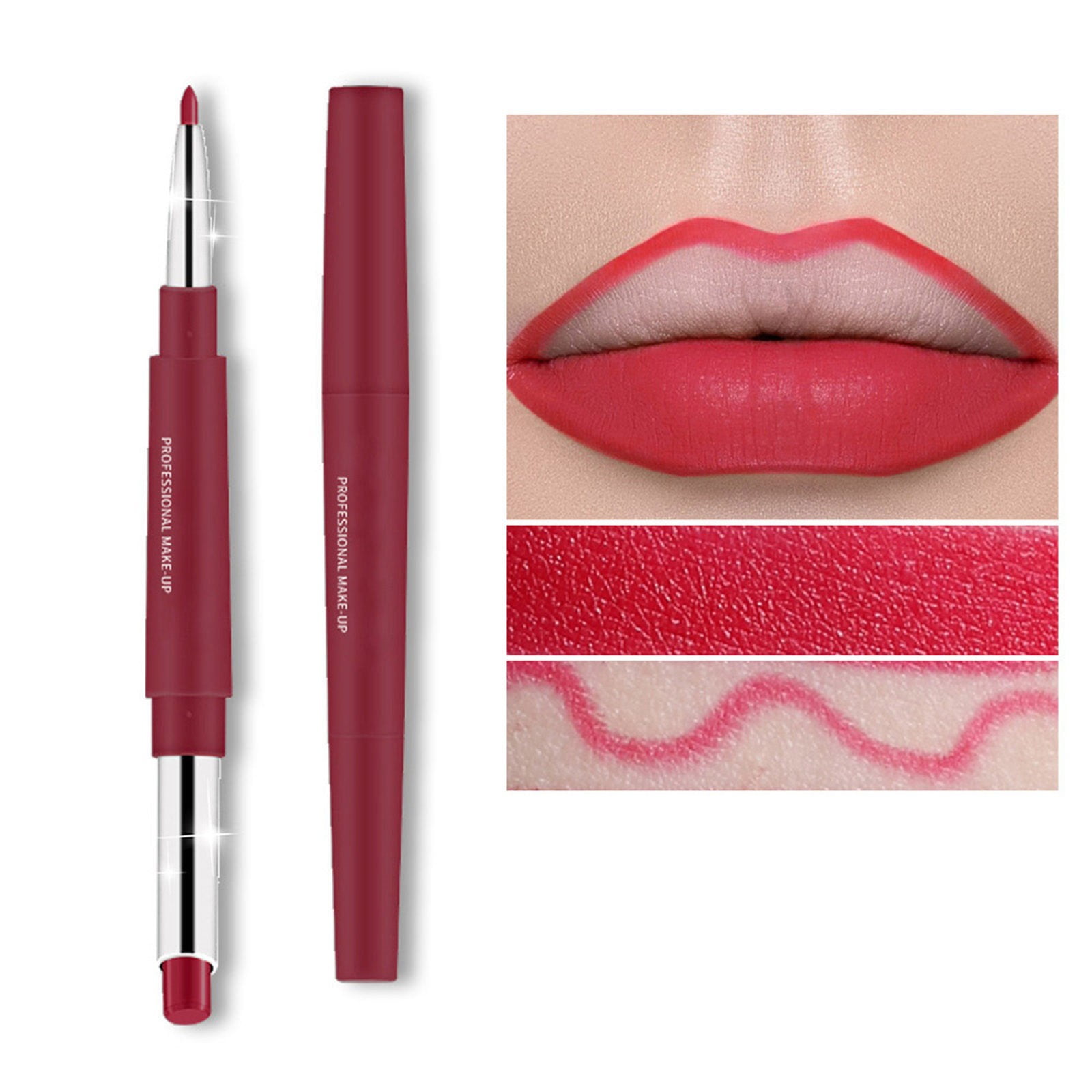 Kiuxbfg Wonderskin Lip Stain Lip Liner And Lipstick Set Chestnut Nude Dark Red Matt Mat Pens