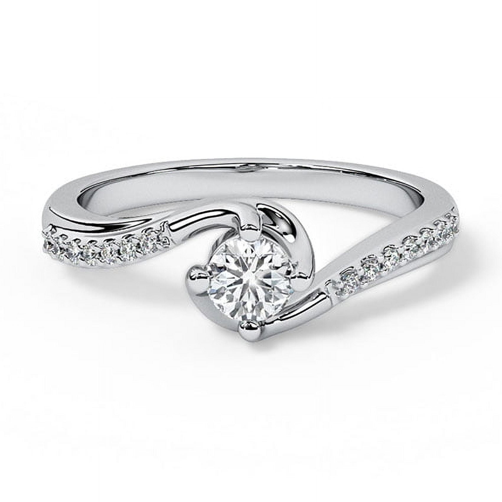 Kiva Jewel 1.26 Ct Round Cut Lab Created Diamond Wedding Engagement Ring for Women - 14K White ...