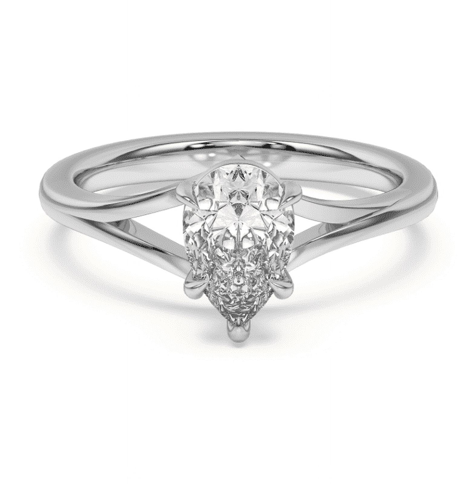 Kiva Jewel 1.54 Ct Pear Cut Moissanite Engagement Ring - 14K White Gold ...