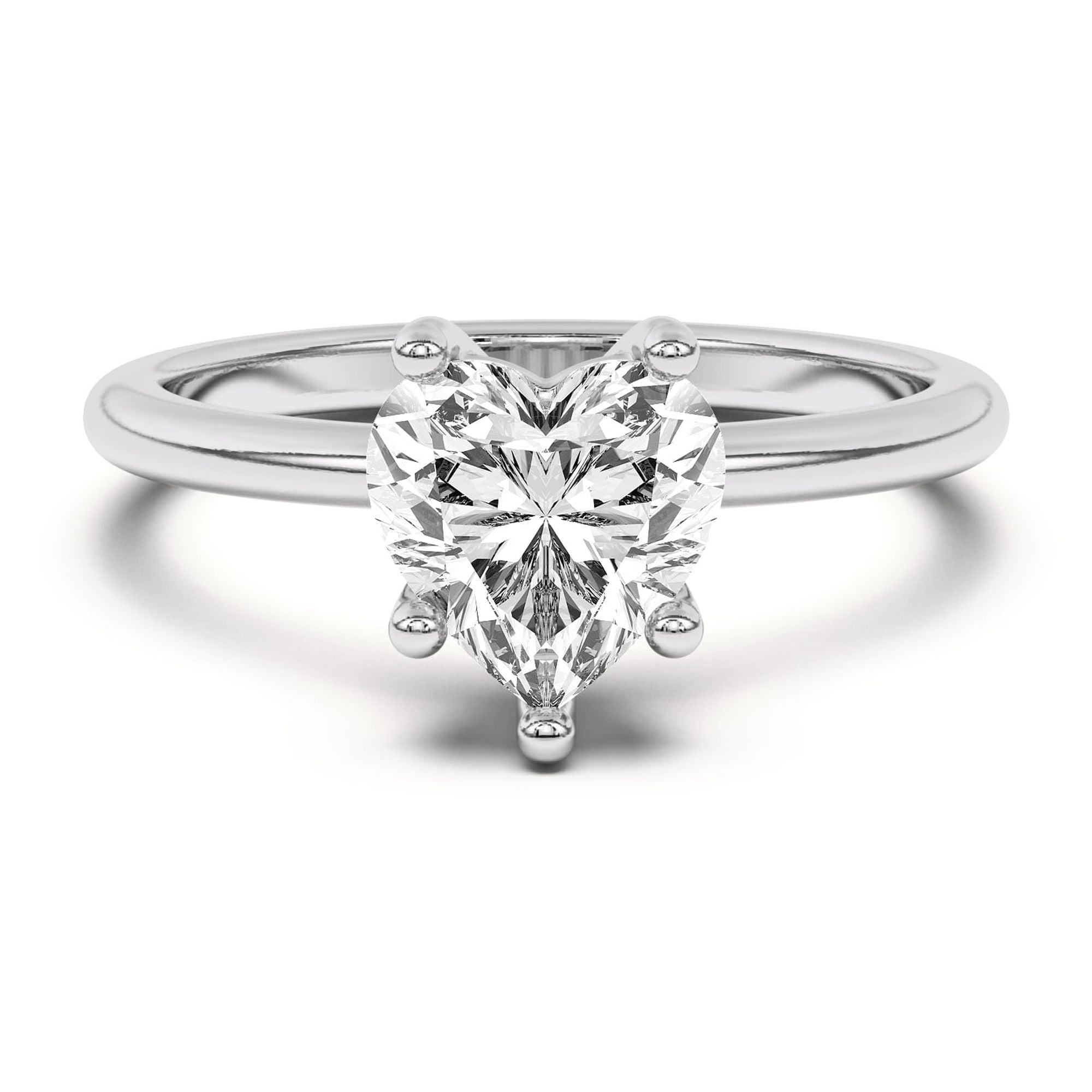 Kiva Jewel 1.77 Ct Heart Cut Lab Created Diamond Ring - 14K White Gold Plated Engagement Ring ...