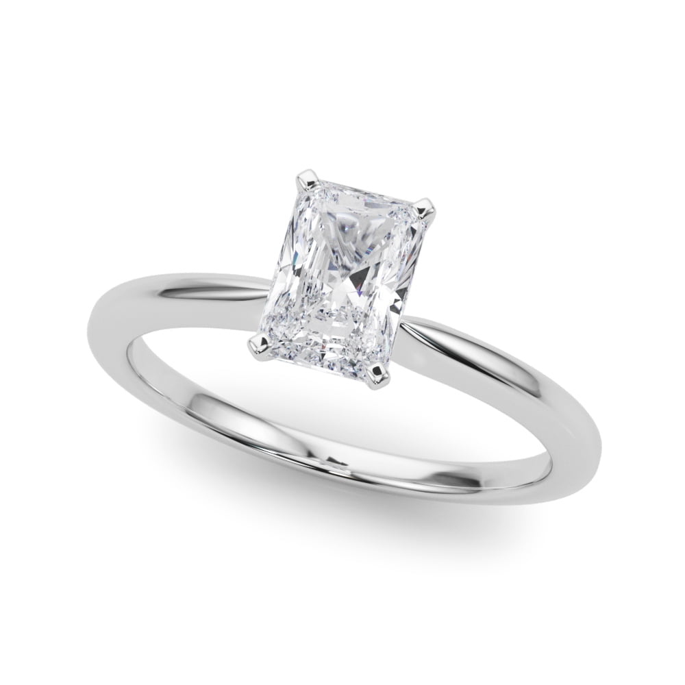 Kiva Jewel 1.77 Ct Lab Created Diamond Engagement Ring for Women - Radiant Cut in 14K White Gold ...