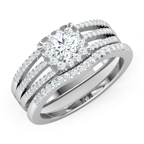 Kiva Jewel 1.69 Ct Lab Created Round Cut Diamond Engagement Ring Set ...