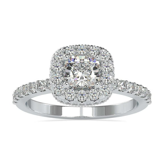 Kiva Jewel Halo Engagement Ring for Women - 1.88 Ct Princess Cut Lab ...