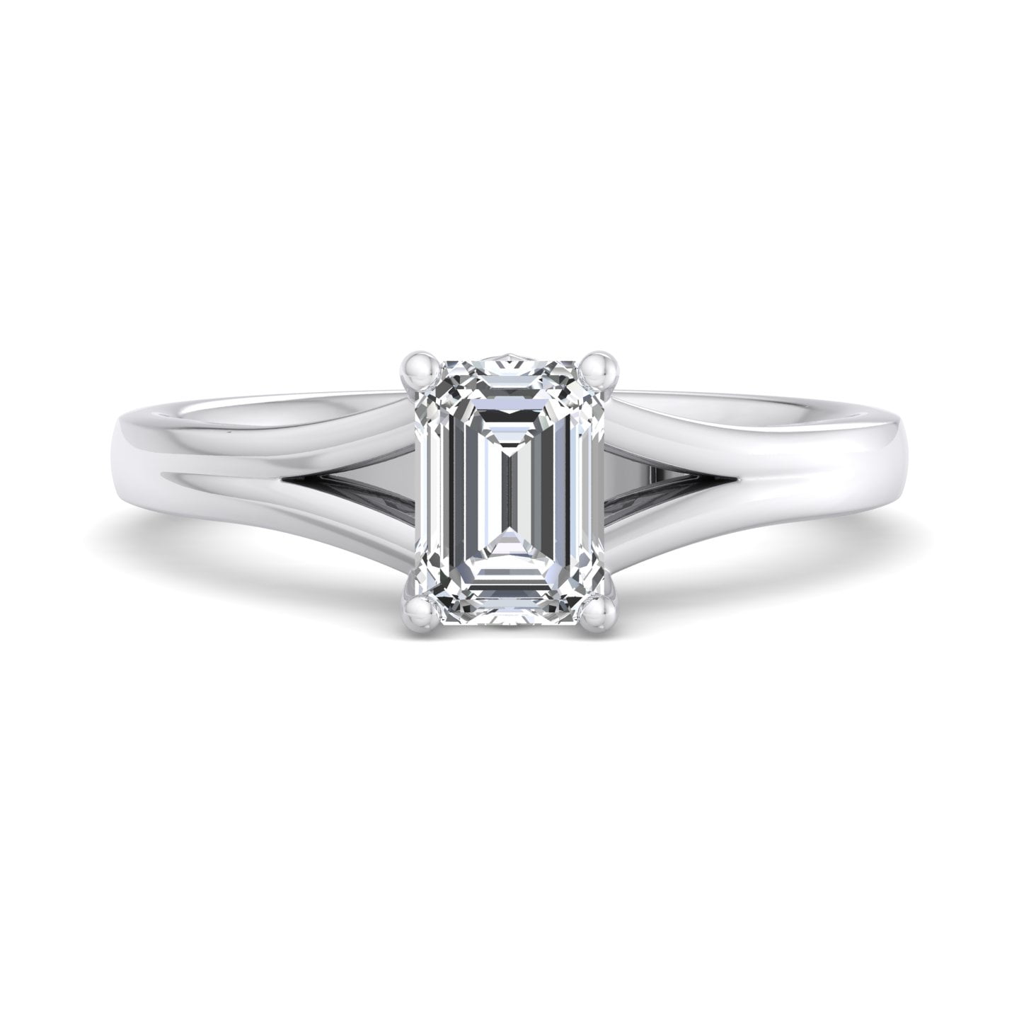 Kiva Jewel 1.88 Ct Emerald Cut Lab Created Diamond Engagement Ring for Women - 14K White Gold ...