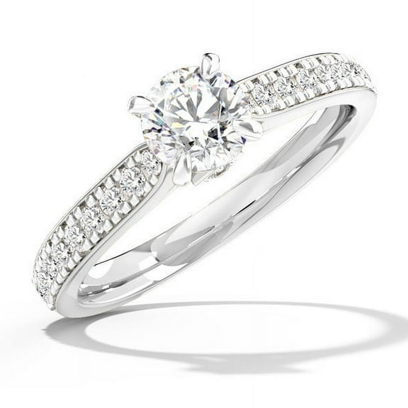 Kiva Jewel Women's Minimal Engagement Band - 0.55 Ct Round Cut Lab ...