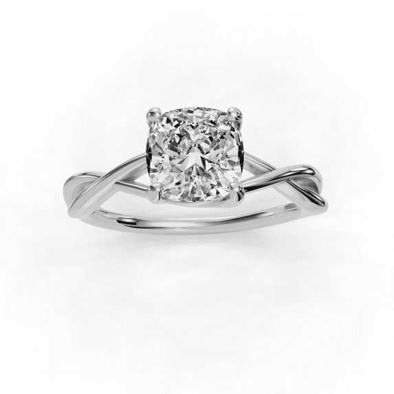 Kiva Jewel 1.77 Ct Cushion Cut Lab Created Diamond Ring - 14K White ...