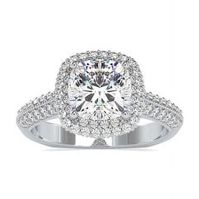 Kiva Jewel 1.88 Ct Halo Wedding Engagement Ring - Beautiful Cushion Cut Moissanite Ring - 14K ...