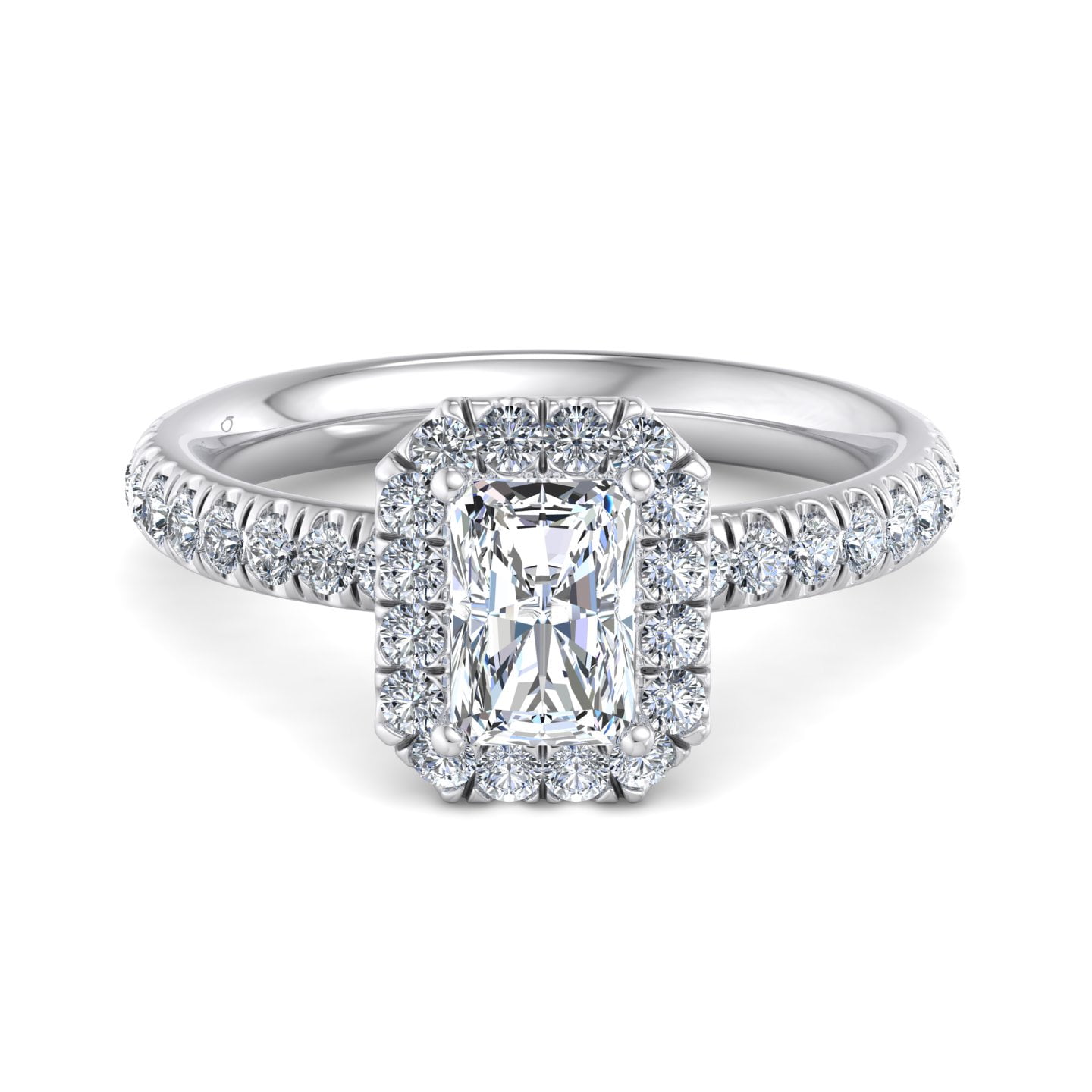 Kiva Jewel 1.99 Ct Radiant Cut Moissanite Ring - 14K White Gold Plated ...