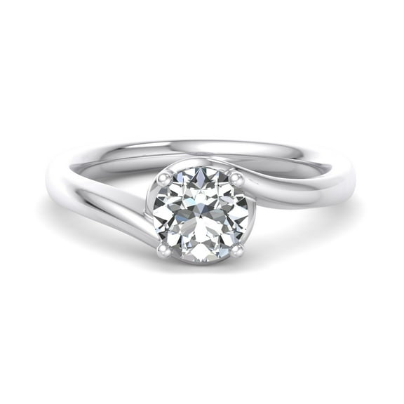 Kiva Jewel 14K White Gold Plated 1.54 Ct Lab Created Diamond Engagement ...