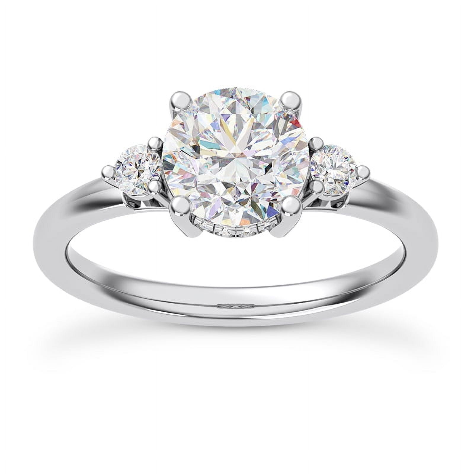 Kiva Jewel 14K White Gold Plated 2.21 Ct Asscher Cut 3 Stone Engagement Ring - Hidden Halo ...