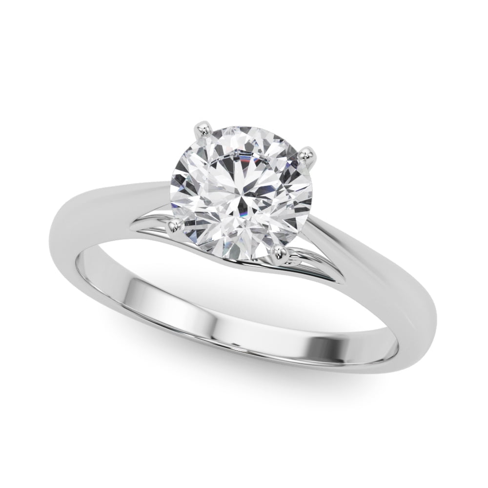 Kiva Jewel 14K White Gold Plated Engagement Ring - 1.66 Ct Round Cut Lab Created Diamond ...