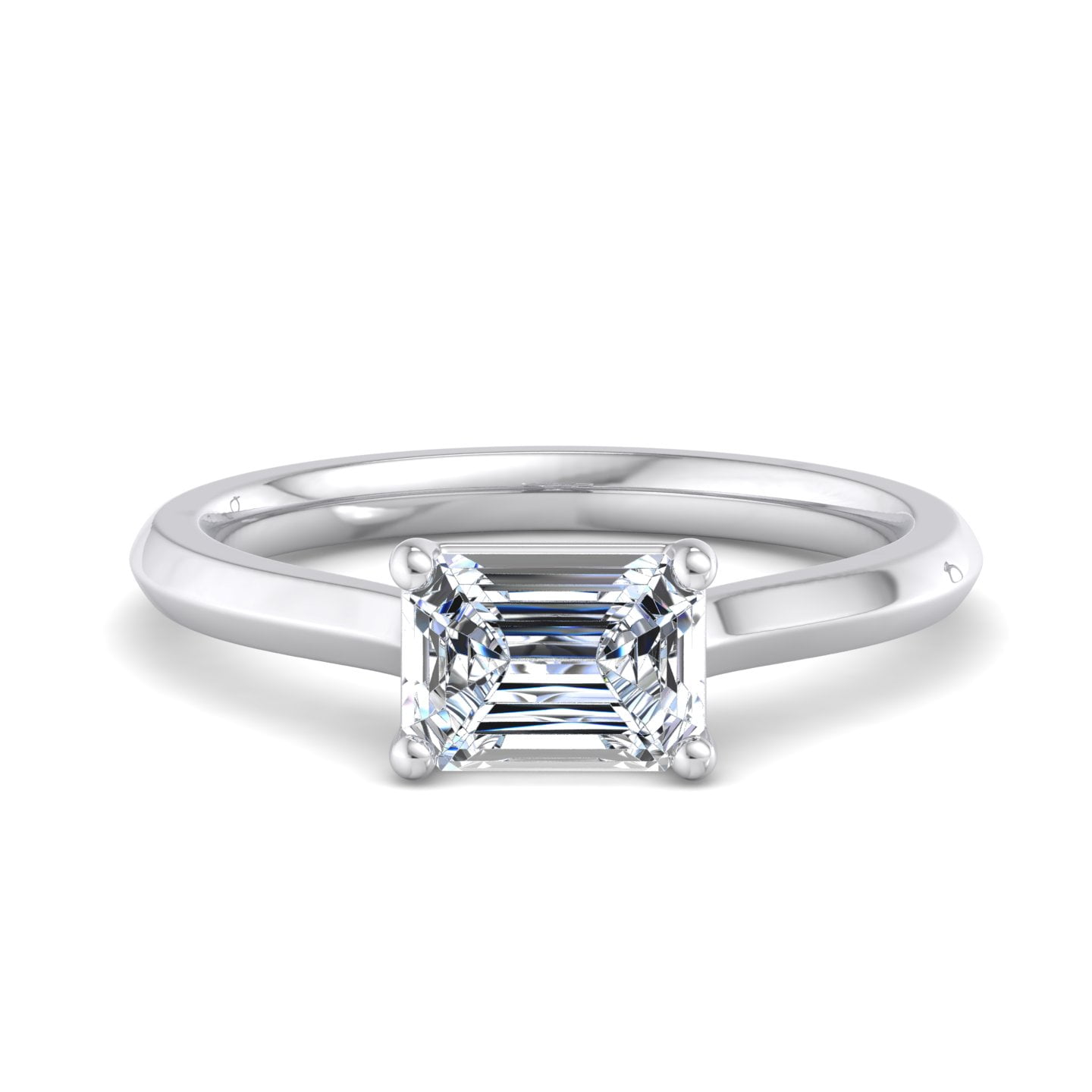 Kiva Jewel 14K White Gold Plated Ring - 1.88 Ct Emerald Cut Diamond Ring - Beautiful Lab Created ...