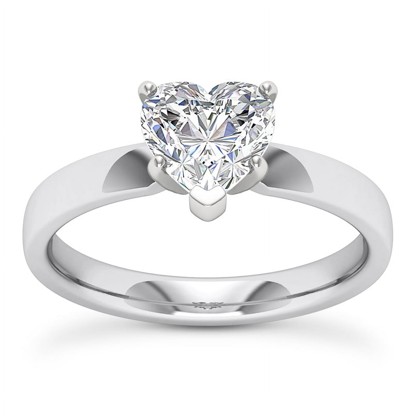 Kiva Jewel 14K White Gold Plated 1.66 Ct Moissanite Ring - Heart Cut ...
