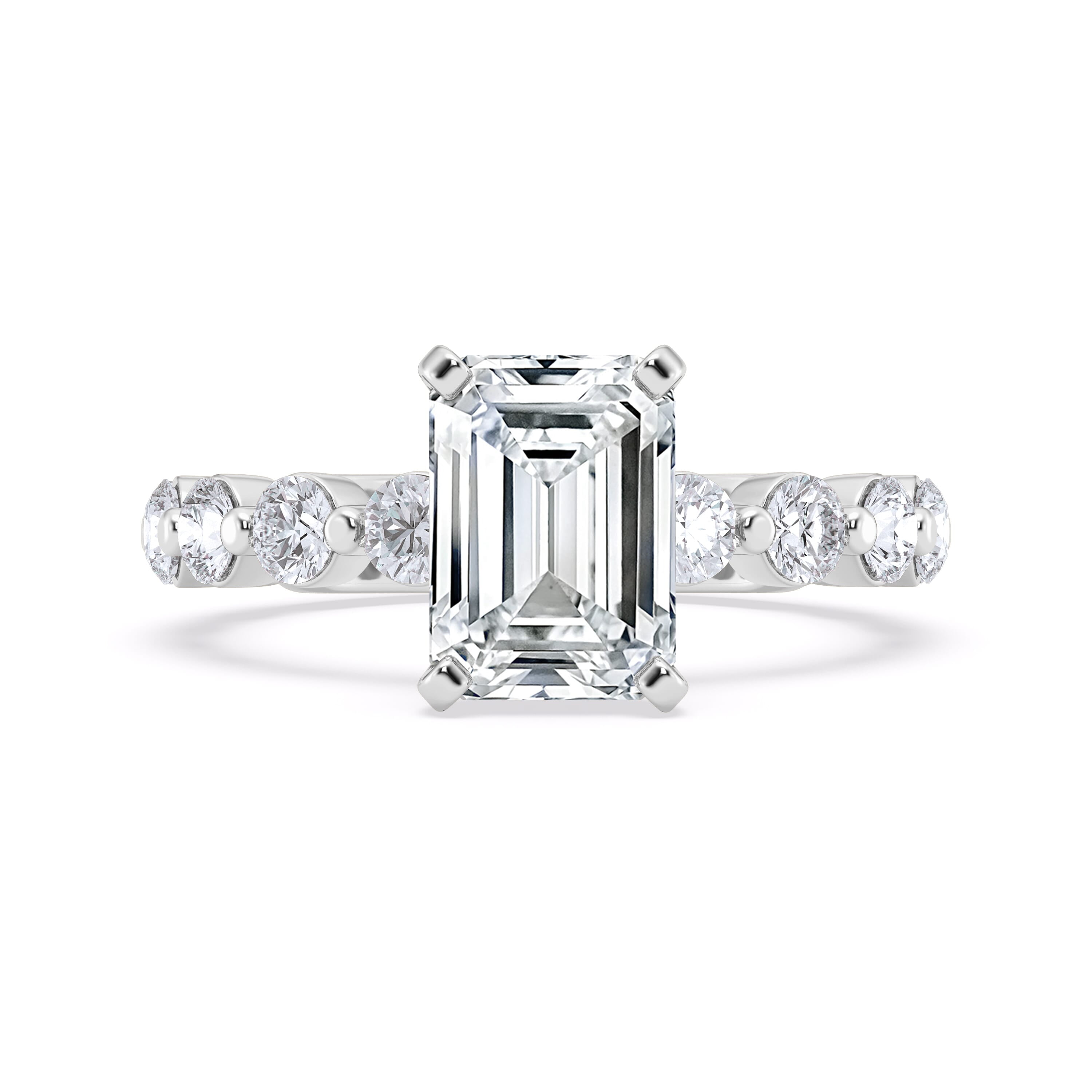 Kiva Jewel 14K White Gold Plated 1.88 Ct Emerald Cut Moissanite Ring - Stunning Engagement Ring ...
