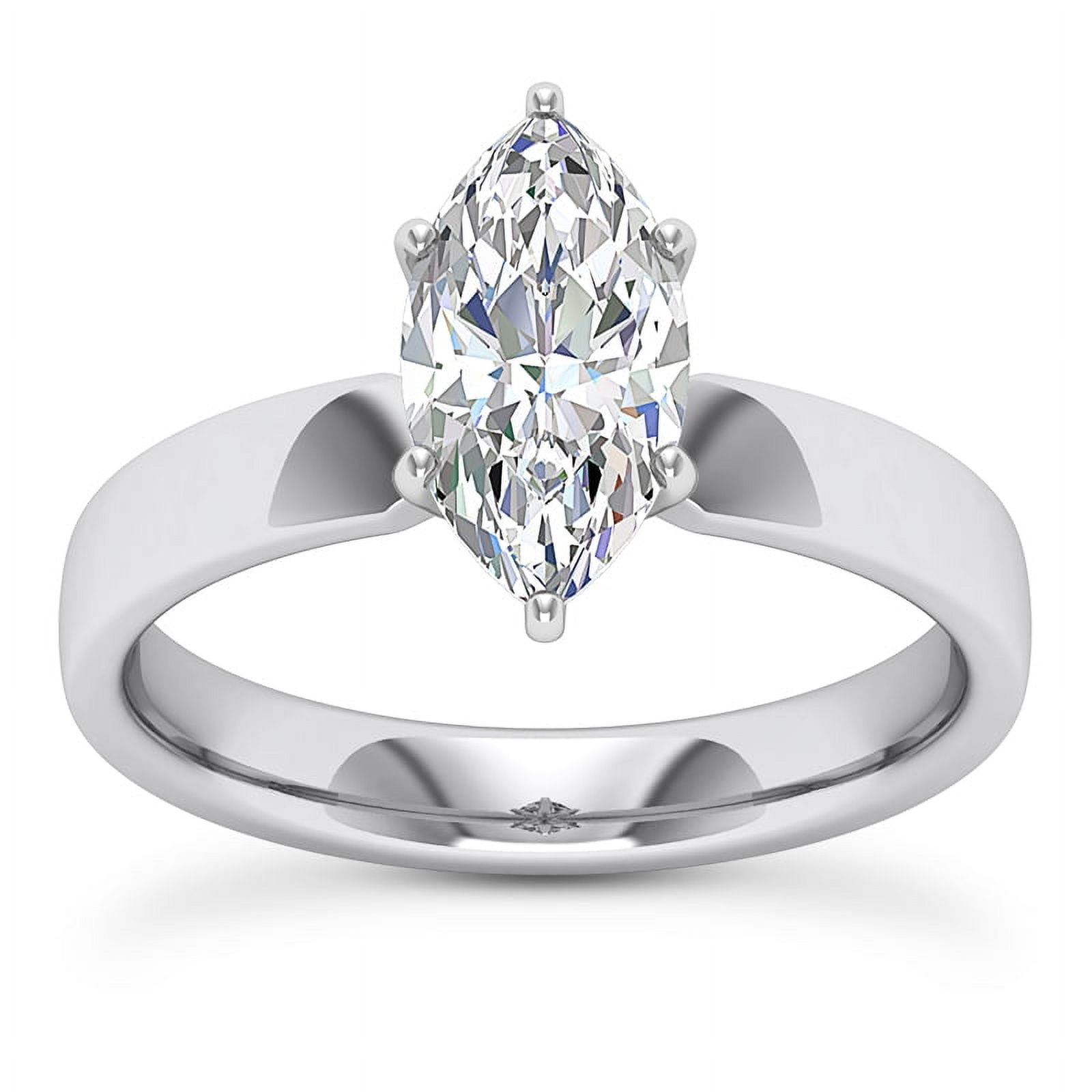 Kiva Jewel 14K White Gold Plated 1.88 Ct Marquise Cut Moissanite Rings - Stunning Engagement ...