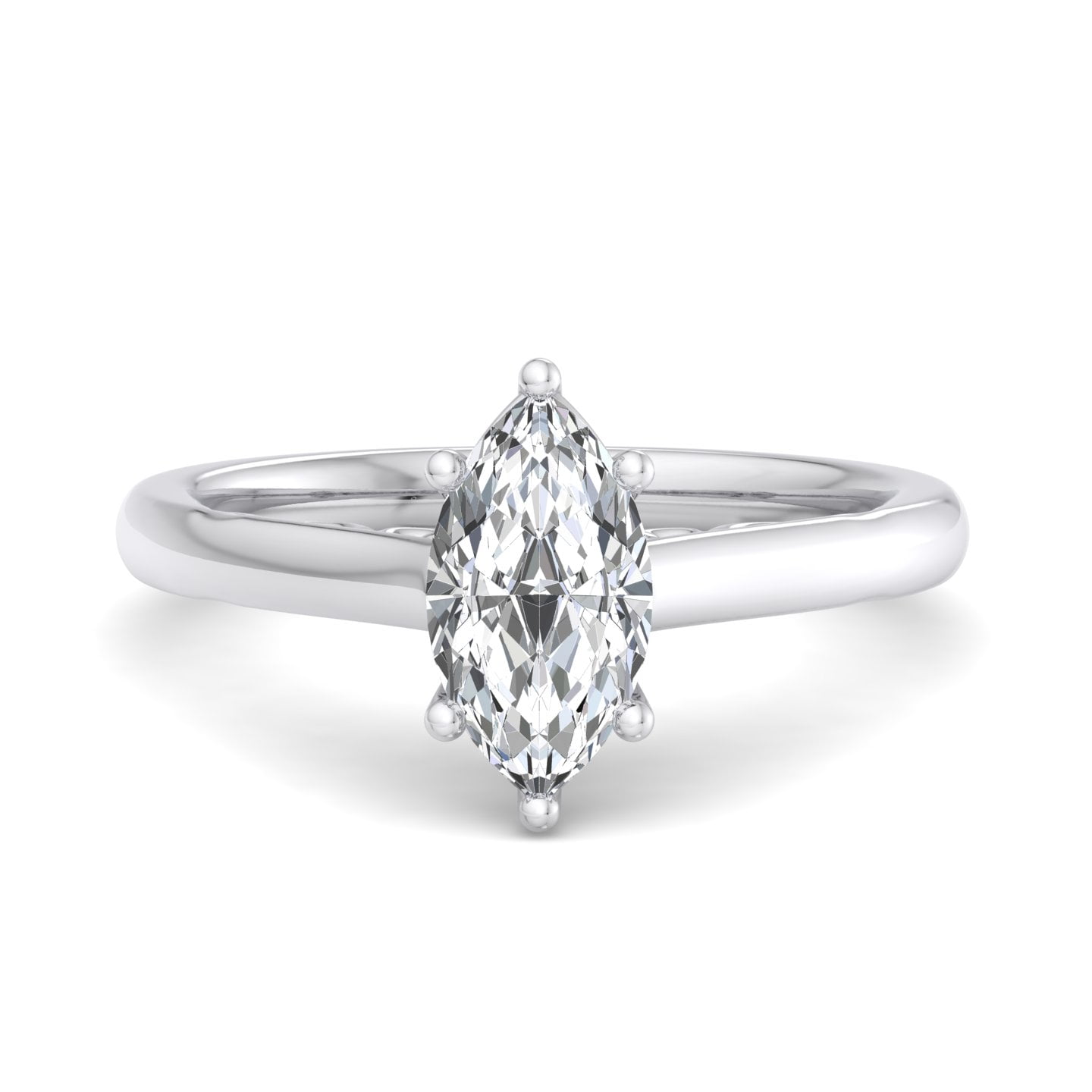 Kiva Jewel 14K White Gold Plated Engagement Wedding Ring - Marquise Cut ...