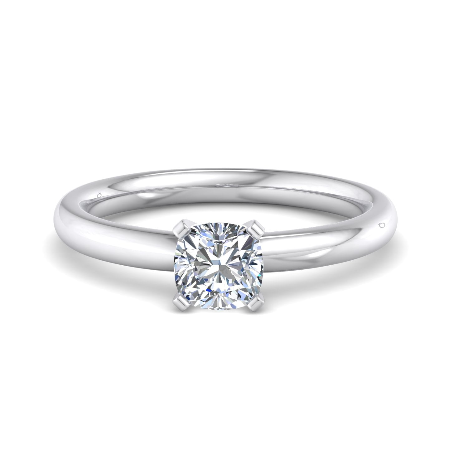 Kiva Jewel Solitaire Engagement Diamond Ring - 1.66 Ct Cushion Cut Lab Created Diamond - 14K ...