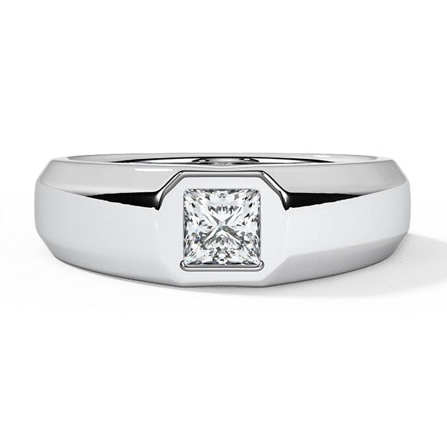 Kiva Jewelry 1.69 Ct Moissanite Engagement Ring - Princess Cut in 14K White Gold Plated Setting ...