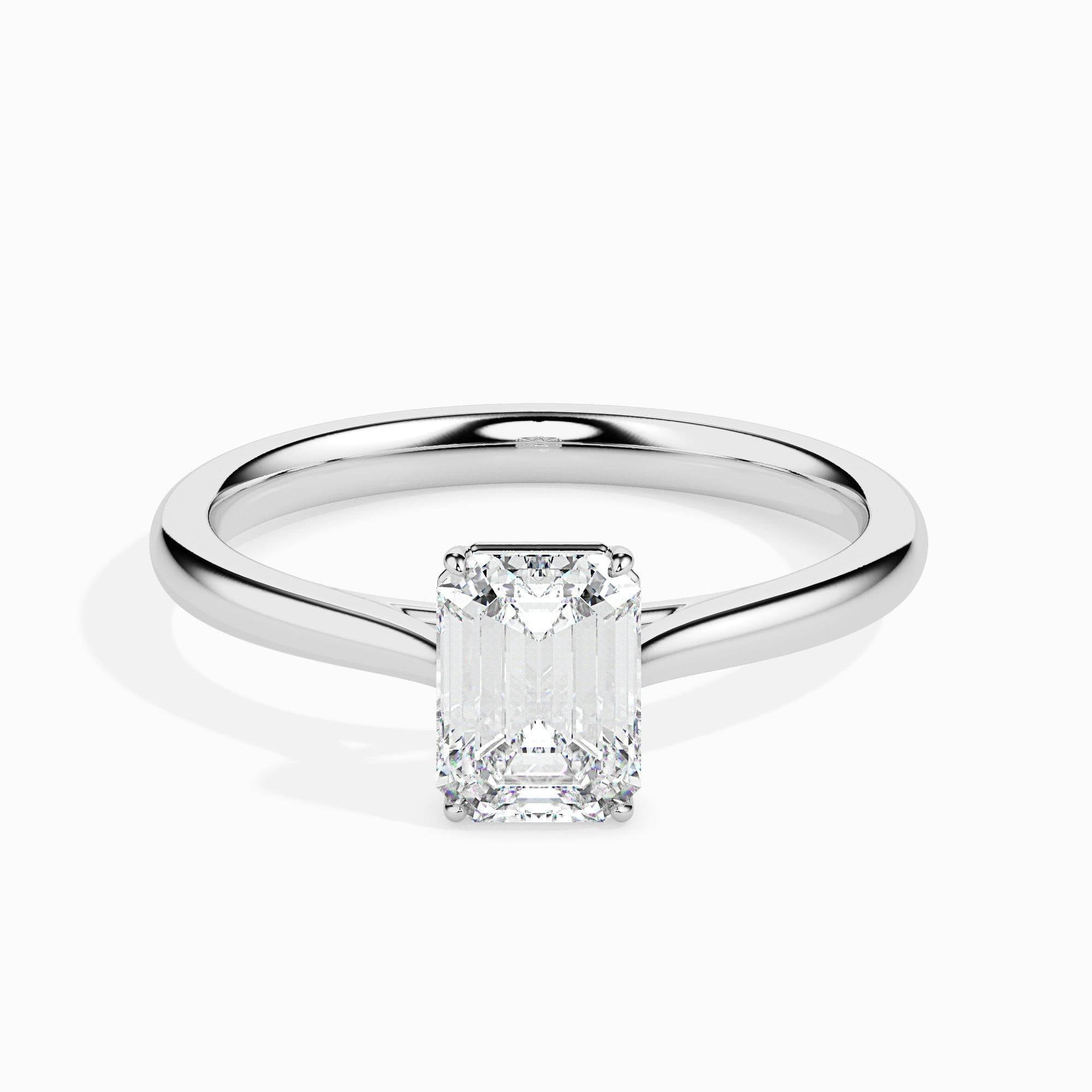 Kiva Jewelry 1.79 Ct Emerald Cut Moissanite Engagement Ring - 14K White Gold Plated Ring ...