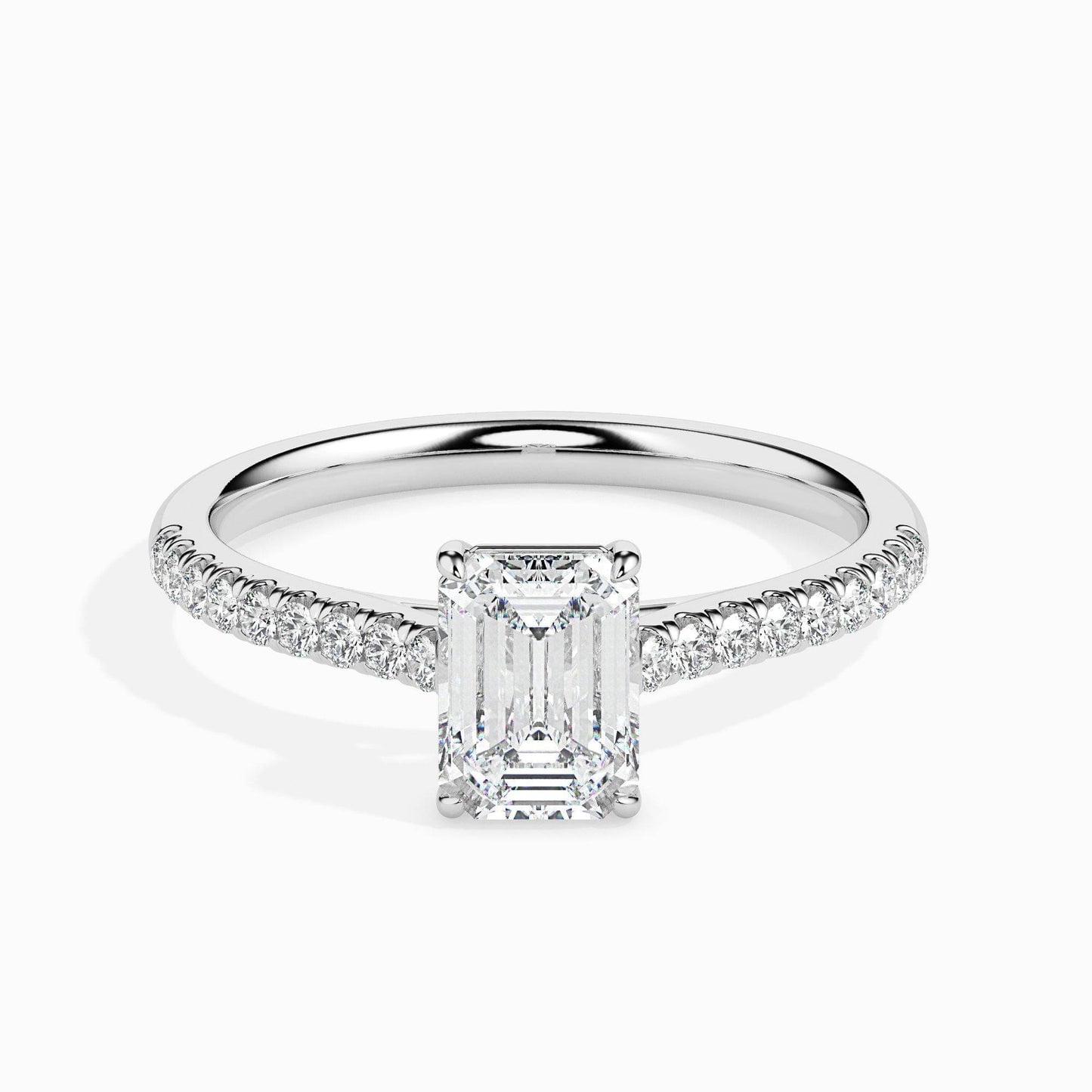 Kiva Jewelry 1.88 Ct Emerald Cut Moissanite Engagement Ring for Women - Moissanite in 14K White ...