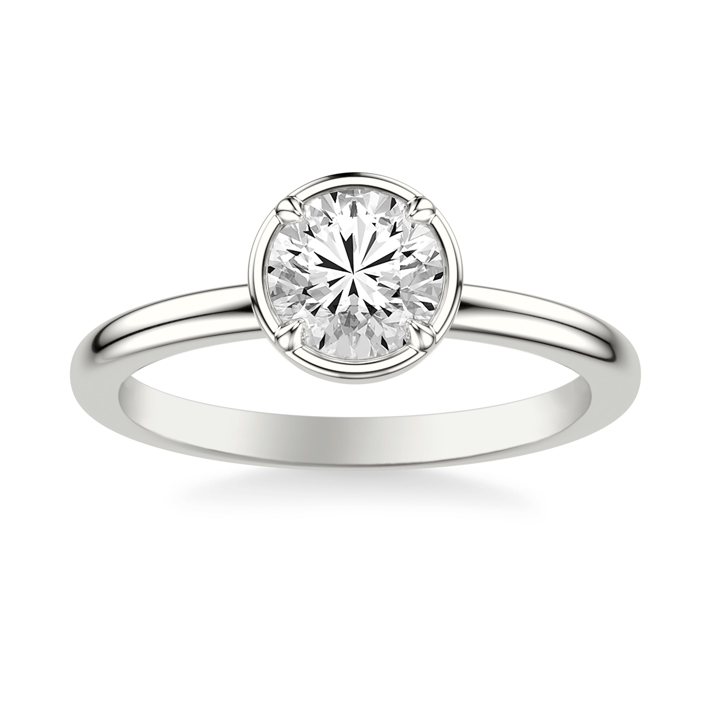 Kiva Jewelry 14K White Gold Plated 1.66 Ct Round Cut Moissanite Ring ...
