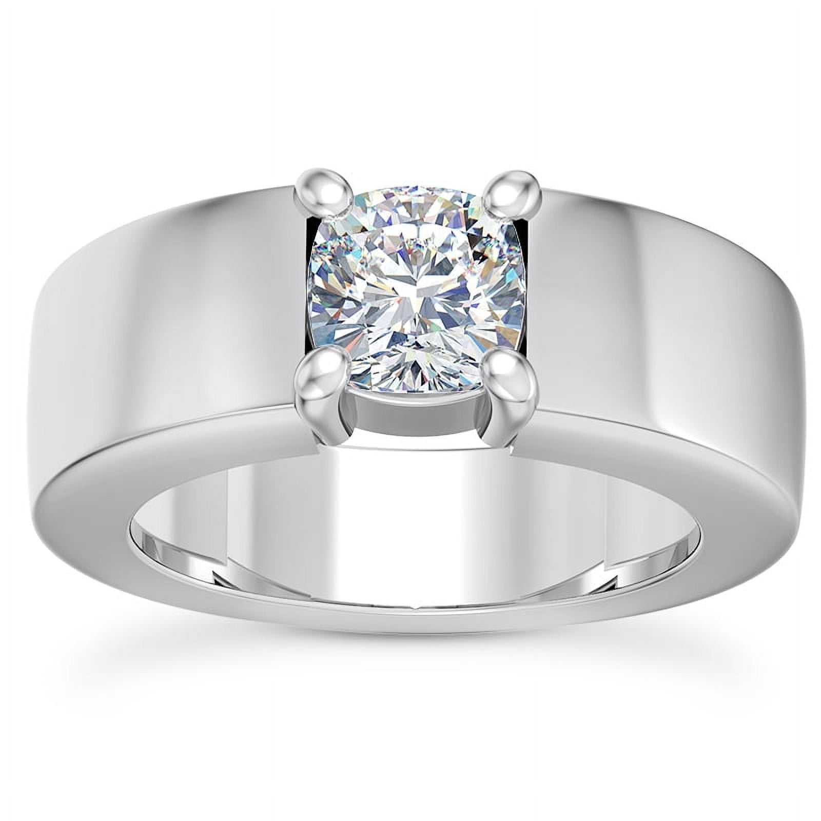 Kiva Jewelry 14K White Gold Plated Band - 1.66 Ct Cushion Cut ...