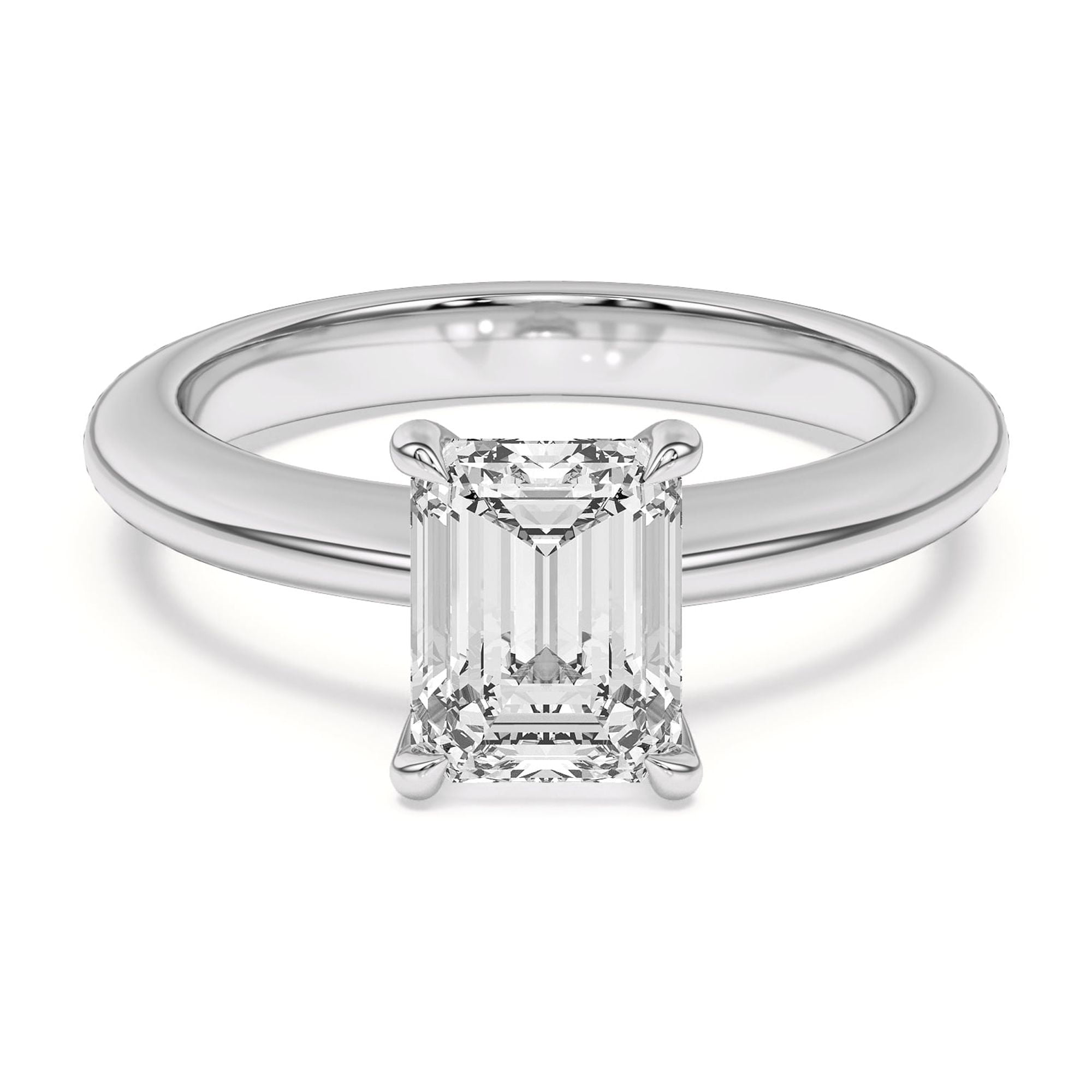 Kiva Jewelry Two Tone Wedding Ring - 1.88 Ct Emerald Cut Moissanite ...