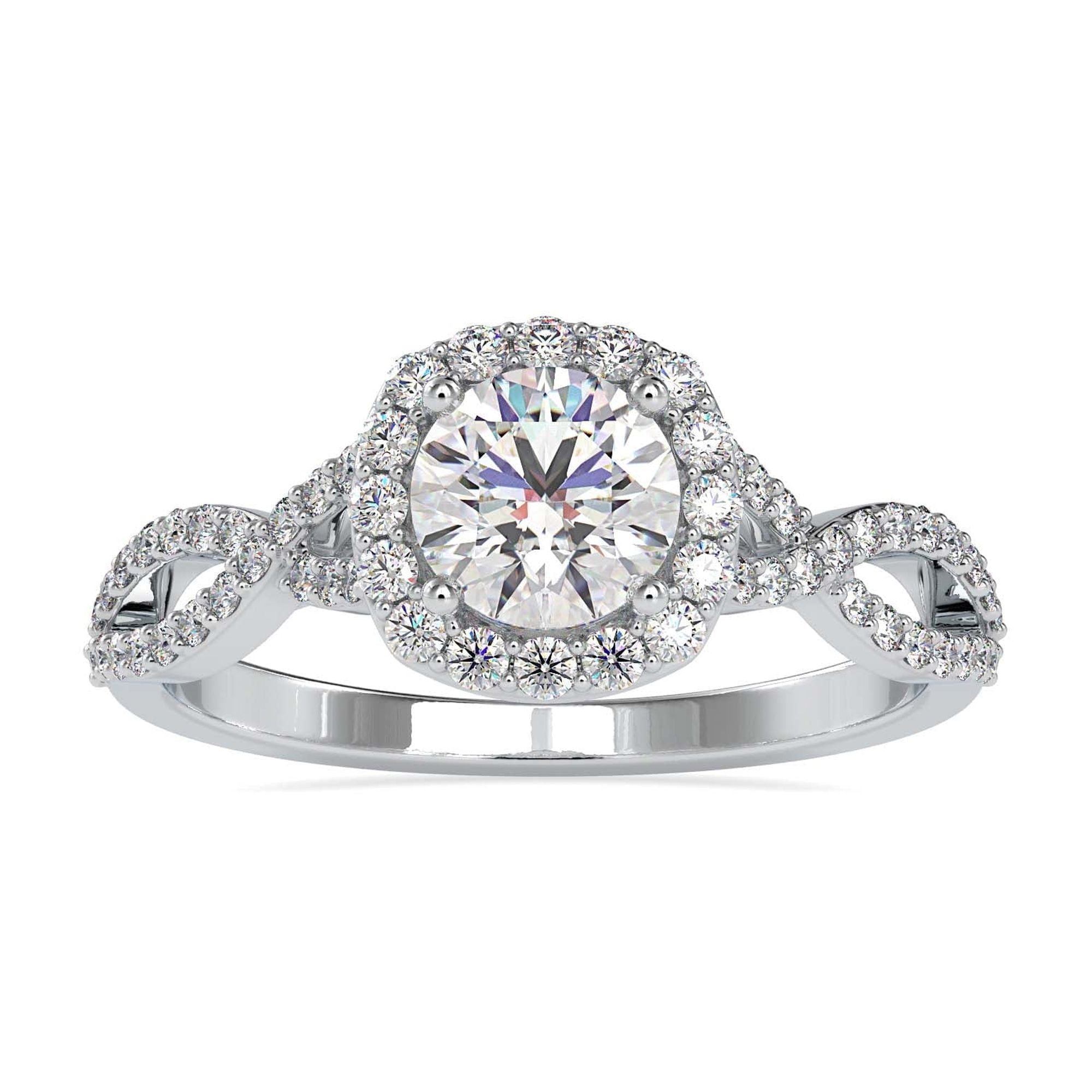 Kiva Jewelry Women's Halo Engagement Promise Ring - 1.77 Ct Round Cut Moissanite Ring - 14K ...