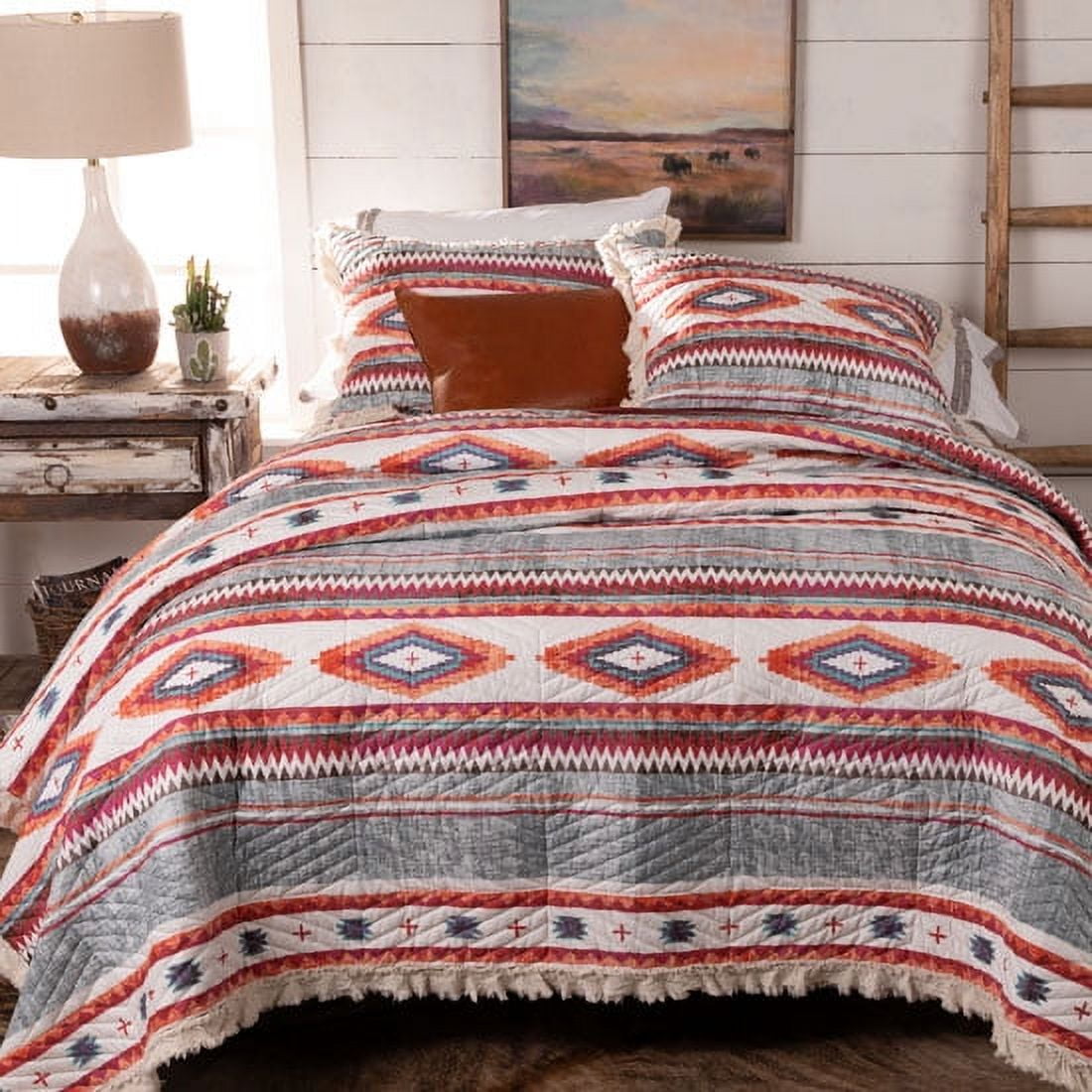 Kiva Southwest Ruffle Quilt Set - Walmart.com