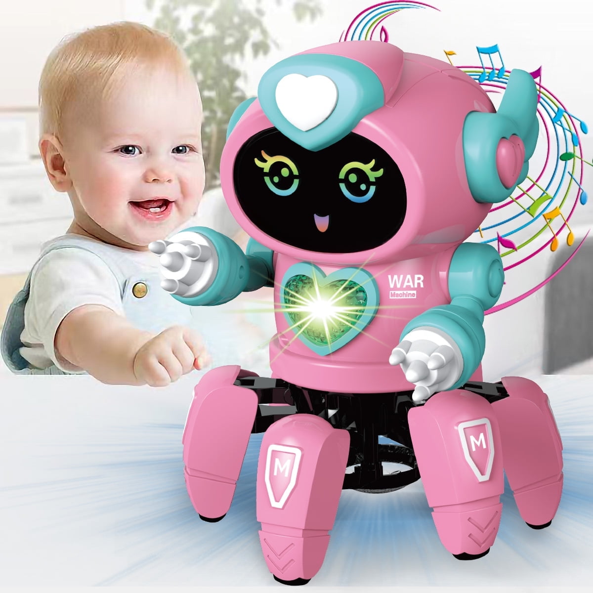 Kivdit Electronic Robot Toy for Kids,Walking Dancing Robot Toddler Toys ...